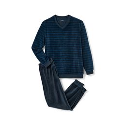 Tchibo - Nicki-Pyjama - Herren - Gr. M - dunkelblau/gestreift