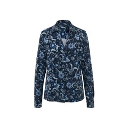 Tchibo - Bedrucktes Blusenshirt mit Knopfleiste - Damen - Gr. XXL - dunkelblau/print