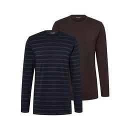 Tchibo - 2 Langarmshirts - Herren - Gr. 3XL - dunkelblau/gestreift