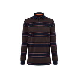 Tchibo - Langarm-Poloshirt - Herren - Gr. L - orange/gestreift