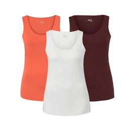 Tchibo - 3 Tops - Damen - Gr. S - dunkelrot