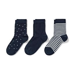 Tchibo - 3 Paar Socken - Damen - Gr. 39-42 - dunkelblau