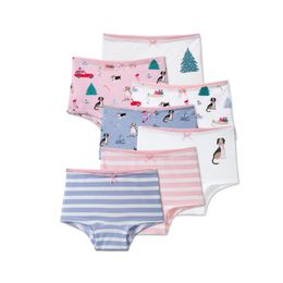 Tchibo - 7 Pantys - M&auml;dchen - Gr. 110/116 - hellblau/gestreift