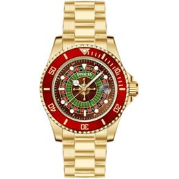 Invicta Pro Diver 50520 Herrenuhr - Quarzwerk - Edelstahl mit rotem Zifferblatt - 40 mm