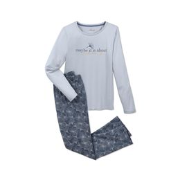 Tchibo - Pyjama - Damen - Gr. L - blau/print