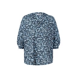 Tchibo - Florale Webbluse - Damen - Gr. 50 - dunkelblau/gebl&uuml;mt