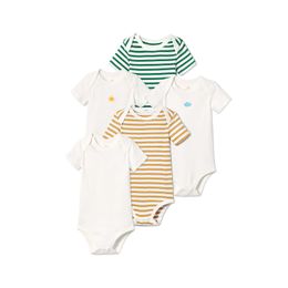 Tchibo - 5 Kurzarm-Bodys aus Bio-Baumwolle - Baby - Gr. 86/92 - wei&szlig;/print