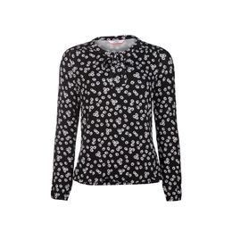 Tchibo - Schluppenshirt im Margeriten-Dessin - Damen - Gr. XS - schwarz/gebl&uuml;mt