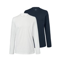 Tchibo - 2 Langarmshirts - Herren - Gr. M - dunkelblau