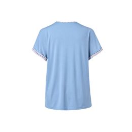 Tchibo - Blusenshirt im Materialmix - Damen - Gr. XXL - hellblau/print