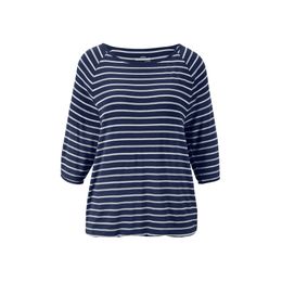 Tchibo - Shirt mit Fledermaus&auml;rmeln - Damen - Gr. M - dunkelblau/gestreift