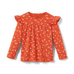 Tchibo - Baby-Langarmshirt - Baby - Gr. 50/56 - wei&szlig;/gebl&uuml;mt