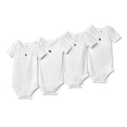 Tchibo - 4 Baby-Bodys - Kinder - Gr. 98/104 - wei&szlig;