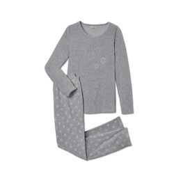 Tchibo - Nicki-Pyjama - Damen - Gr. M - grau/print