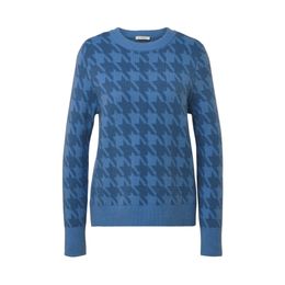 Tchibo - Strickpullover mit Hahnentritt-Jacquard - Damen - Gr. S - blau/jacquard