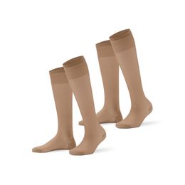 Tchibo - 2 Paar Feinkniestr&uuml;mpfe mit Cooling-Effekt - Damen - Gr. 35-38 - beige