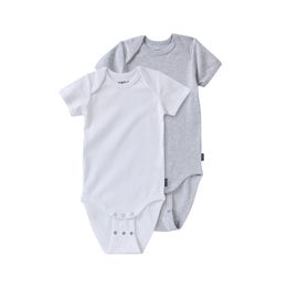 Tchibo - 2 Jako-O Baby-Bodys mit Mitwachsfunktion - Baby - Gr. 56/62 - hellgrau