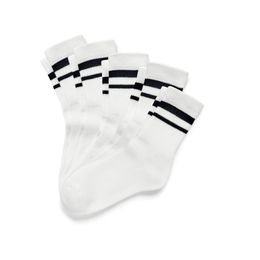 Tchibo - 5 Paar Kinder-Tennissocken - Kinder - Gr. 31-34 - schwarz/gestreift
