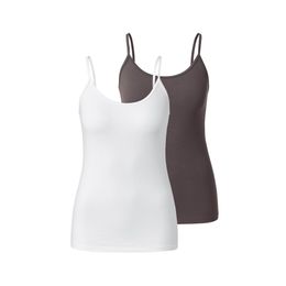 Tchibo - 2 Hemdchen - Damen - Gr. S - taupe