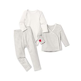 Tchibo - Baby-Starter-Set aus Bio-Baumwolle - Baby - Gr. 74/80 - wei&szlig;/gestreift
