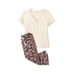 Tchibo - 3/4-Pyjama - Damen - Gr. XL - taupe/print