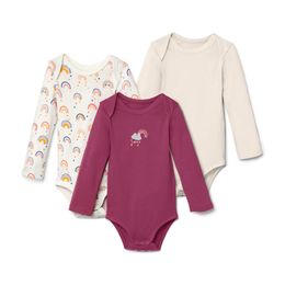 Tchibo - 3 Langarmbodys - Baby - Gr. 86/92 - creme/print