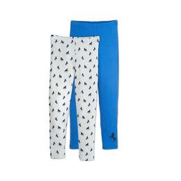 Tchibo - 2 Leggings - M&auml;dchen - Gr. 122/128 - blau/print