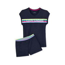 Tchibo - Shorty-Pyjama - Damen - Gr. M - dunkelblau/print