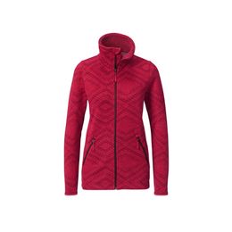 Tchibo - Strickfleecejacke - Damen - Gr. S - rot/print