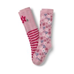 Tchibo - 2 Paar Kinder-Gummistiefel-Socken - M&auml;dchen - Gr. 31-34 - rosa/jacquard