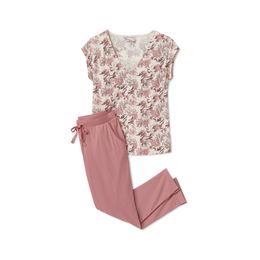 Tchibo - Pyjama mit Spitze - Damen - Gr. M - creme