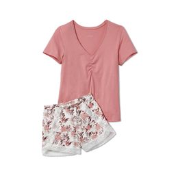 Tchibo - Shorty-Pyjama - Damen - Gr. XL - wei&szlig;/print