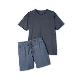 Tchibo - Shorty-Pyjama - Herren - Gr. L - blaugrau/gestreift