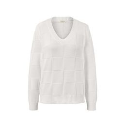 Tchibo - Pullover mit Karostruktur - Damen - Gr. XS - creme