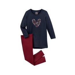 Tchibo - 2 Jersey-Pyjamas - M&auml;dchen - Gr. 122/128 - dunkelblau/print
