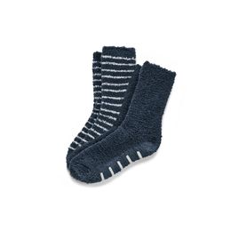 Tchibo - 2 Paar Kinder-Kuschelsocken - Kinder - Gr. 35-38 - dunkelblau/gestreift