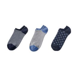 Tchibo - 3 Paar Sneakersocken - Damen - Gr. 35-38 - dunkelblau/gestreift