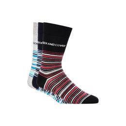 Duck and Cover - "Bilkons" Socken f&uuml;r Herren(3er-Pack) (Schwarz/Grau/Blau)