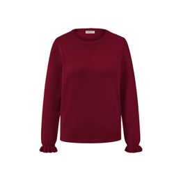 Tchibo - Feinstrickpullover mit R&uuml;schendetail - Damen - Gr. L - bordeaux