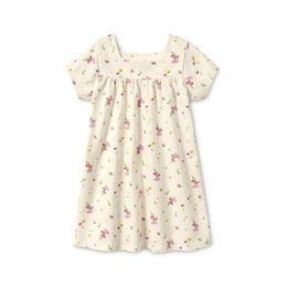 Tchibo - Jerseykleid aus Bio-Baumwolle - M&auml;dchen - Gr. 98/104 - wei&szlig;/gebl&uuml;mt
