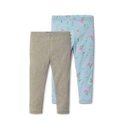 Tchibo - 2 Leggings aus Bio-Baumwolle - Baby - Gr. 74/80 - hellblau/gebl&uuml;mt