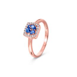 Tchibo - 925 Silber Ring &raquo;Blau Cluster&laquo; - Damen - Gr. 20 - wei&szlig;