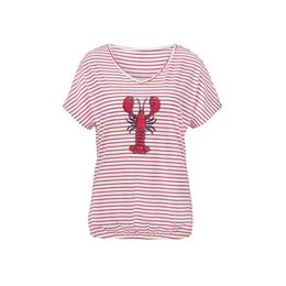 Tchibo - Gestreiftes Blusenshirt - Damen - Gr. L - wei&szlig;/gestreift