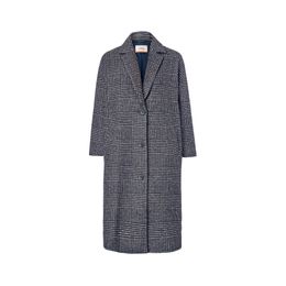Tchibo - Karierter Mantel aus Wollmix - Damen - Gr. 46 - dunkelblau/kariert
