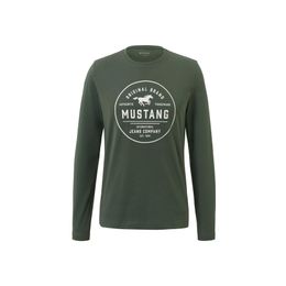 Tchibo - Longsleeve &raquo;Mustang&laquo; - Herren - Gr. S - dunkelgr&uuml;n/print