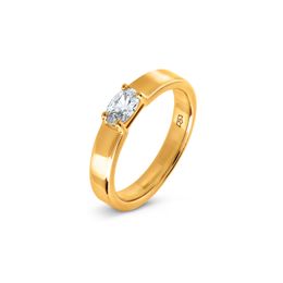 Tchibo - 925 Silber Ring &raquo;Baguette&laquo; - Damen - Gr. 17 - wei&szlig;