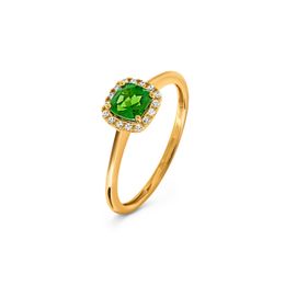 Tchibo - 375 Gold Ring mit Schmuckstein Smaragdgr&uuml;n - Damen - Gr. 17 - wei&szlig;