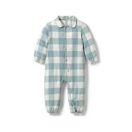 Tchibo - Baby-Flanell-Pyjama - Baby - Gr. 74/80 - creme/kariert