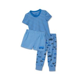 Tchibo - 3-teilige Pyjama-Kombi - Jungen - Gr. 110/116 - dunkelblau/gestreift