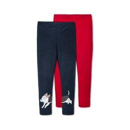 Tchibo - 2 Leggings - M&auml;dchen - Gr. 122/128 - dunkelblau/print